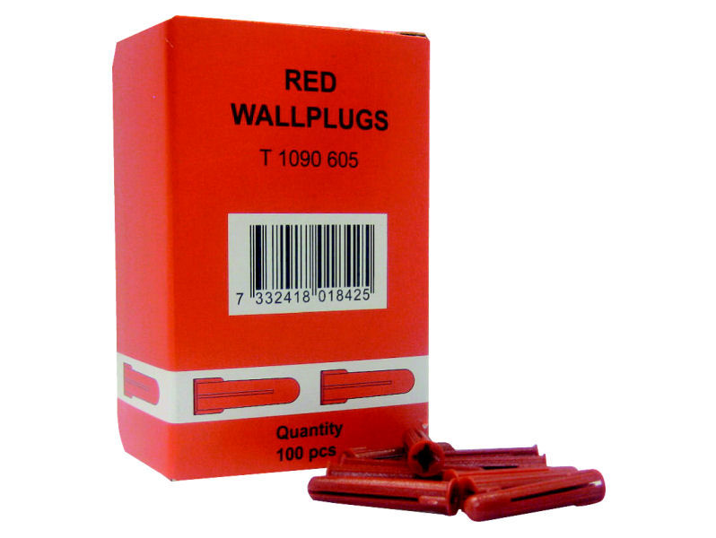(100) Red Rawlplugs 5.5mm from Alltrade