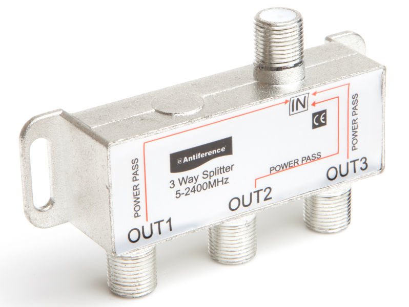 ANTIFERENCE 3 Way F Splitter (5-2400MHz) from Alltrade