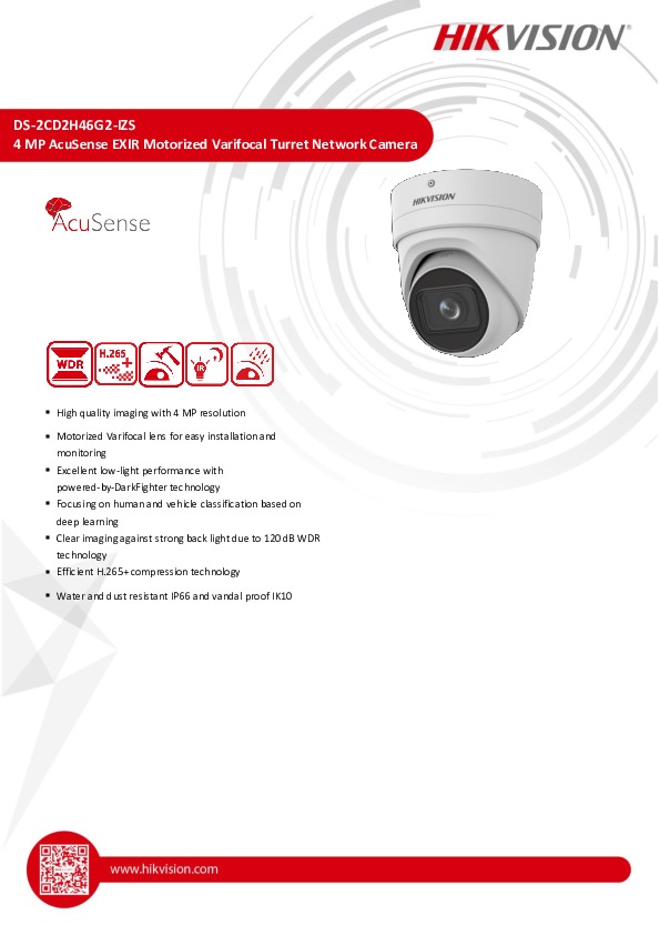 HIKVISION 4MP IP AcuSense Turret BLACK from Alltrade