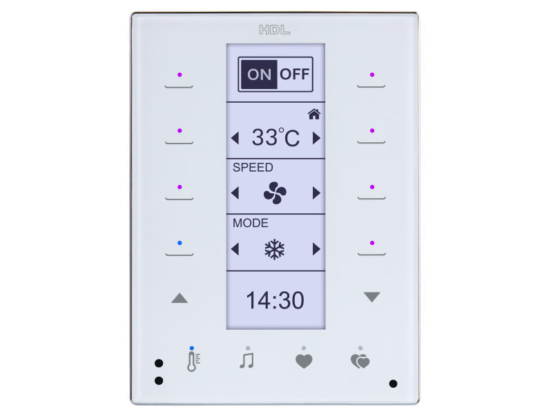 HDL DLP Touch 8 Button LCD Panel WHITE from Alltrade
