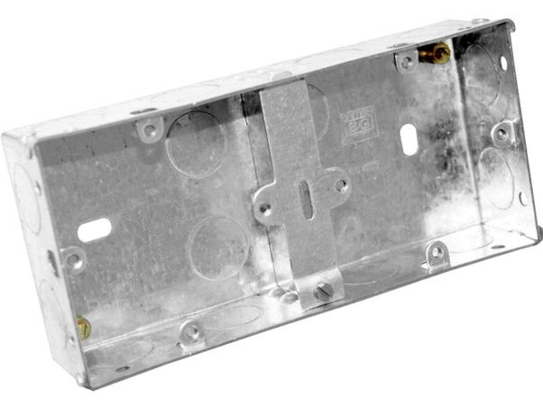 35mm DUAL 1+1 2 Gang Steel Knock Out Box from Alltrade