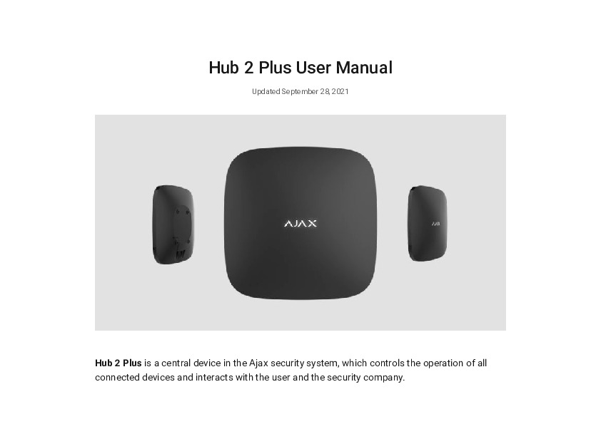 AJAX Hub 2 Plus - White from Alltrade