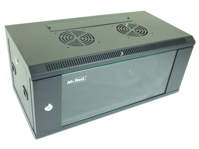 ALL-RACK Wall Cabinet 4U Black SHALLOW from Alltrade