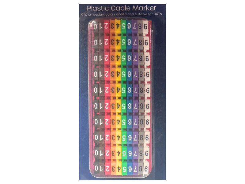 (10x10) 6mm Cable Marker Clips NUMBERS 0-9 from Alltrade