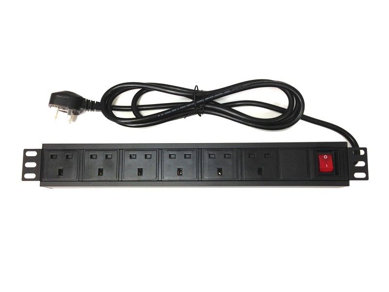ALL-RACK 6 Way Horizontal PDU c/w UK Lead from Alltrade