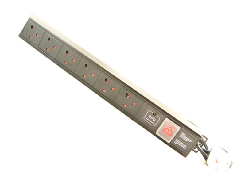 ALL-RACK 6 Way Vertical PDU c/w UK Lead from Alltrade