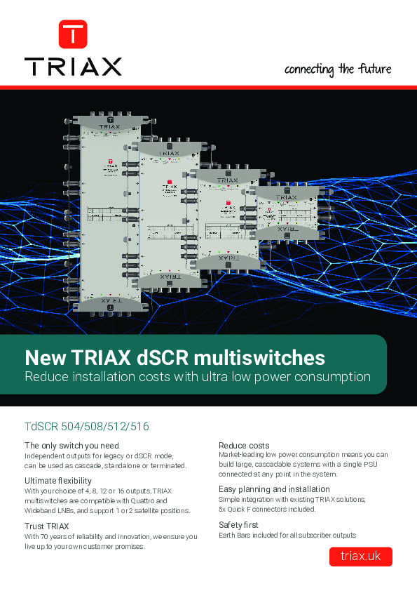 TRIAX TdSCR 4 Way Sky Q™ Multiswitch from Alltrade